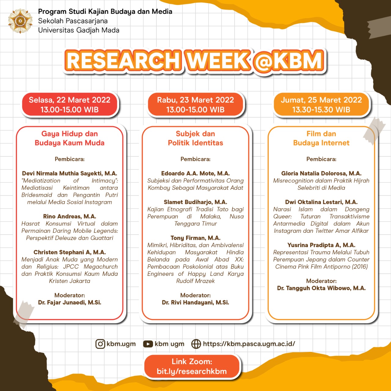 Research Week @KBM (22 Maret 2022) – KAJIAN BUDAYA & MEDIA